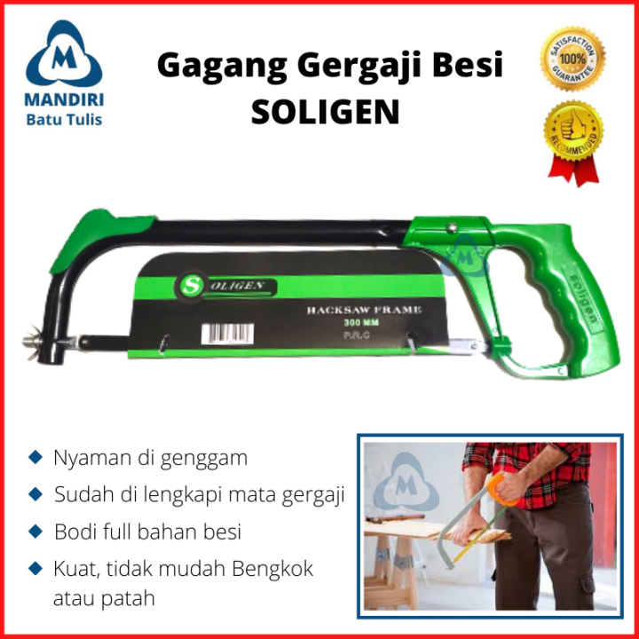 Gagang Gergaji Besi SOLIGEN Tebal - HACKSAW FRAME + Mata Gergaji Besi ...