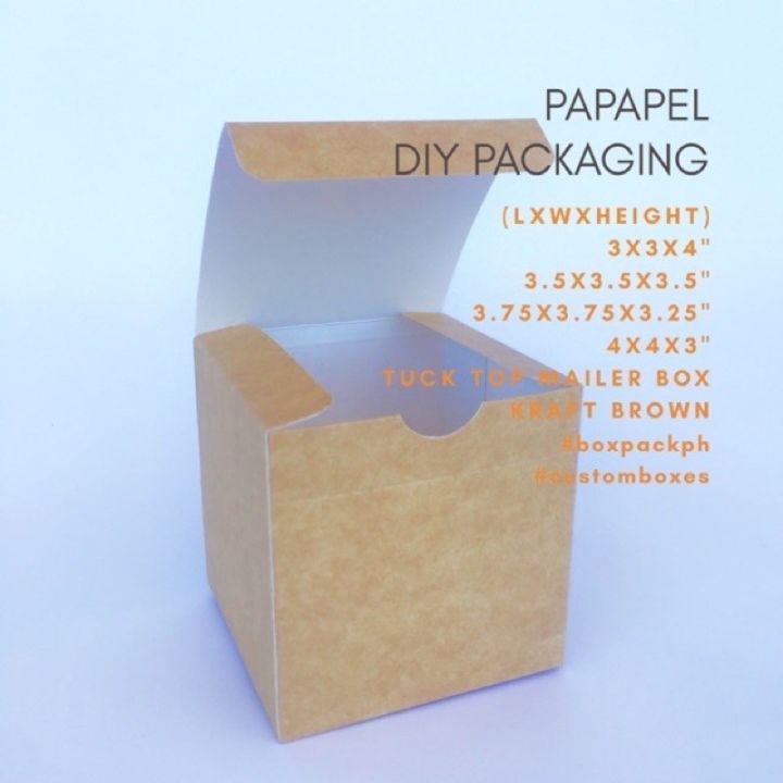 [packing shop] Box Packaging Plain Rectangle Kraft Brown or White ...