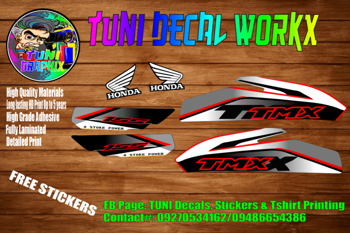 TMX 155 STOCK DECAL (RED) w/ freebies | Lazada PH