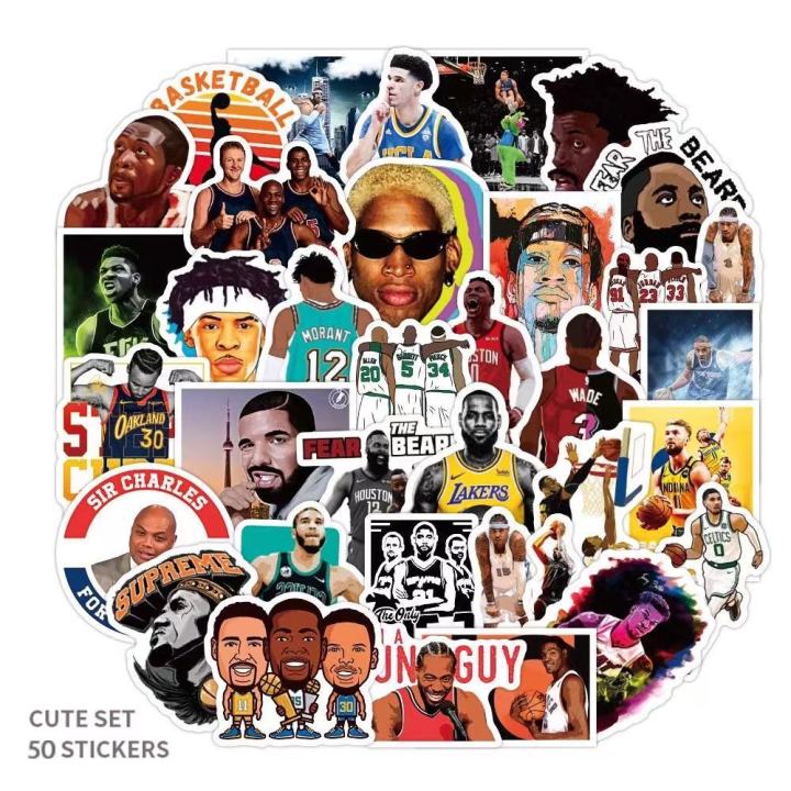 xs380-50 pcs NBA star collection graffiti waterproof sticker | Lazada PH
