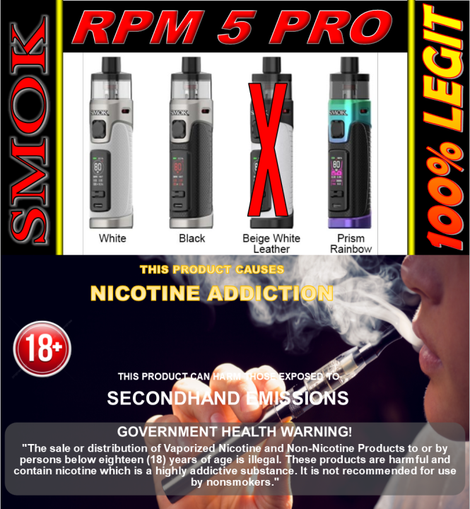 Smok RPM 5 Pro 80W Pod System Kit 6.5ml (18650) | Lazada PH