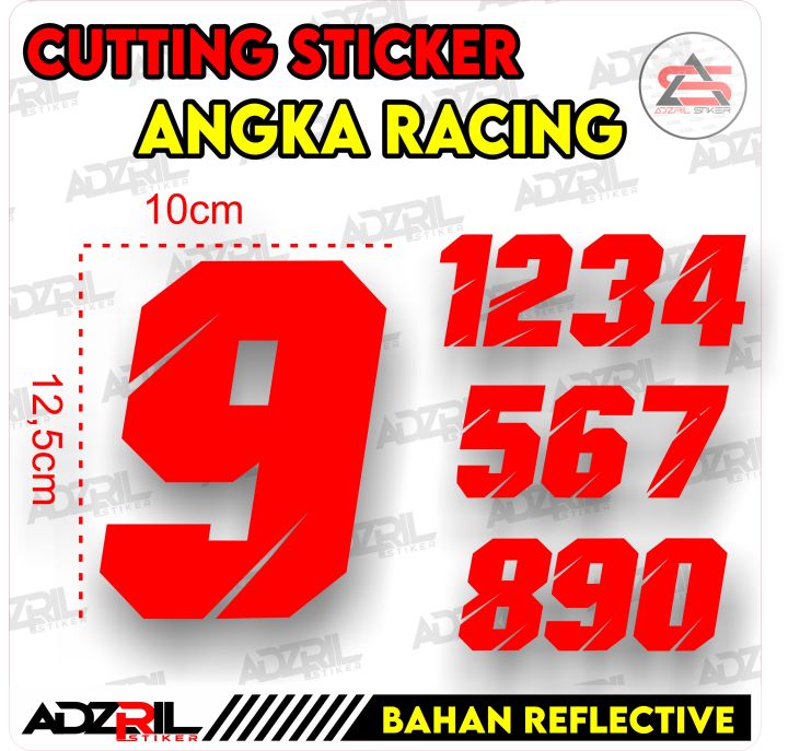 STIKER ANGKA RACING / STIKER NOMOR / STIKER KEREN /STIKER BODY/ STIKET ...