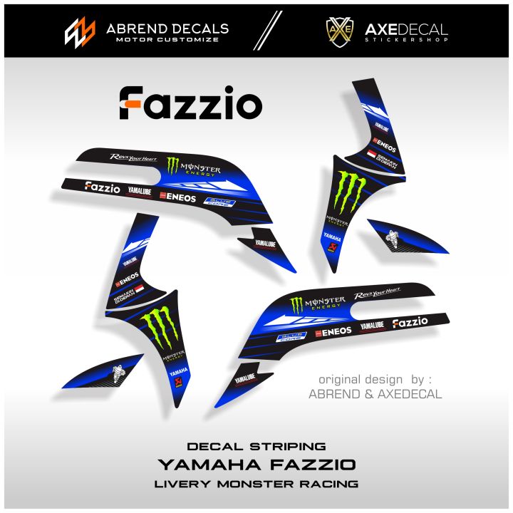 STIKER MOTOR YAMAHA FAZZIO MONSTER / STRIPING FAZZIO HYBRID DESAIN ...