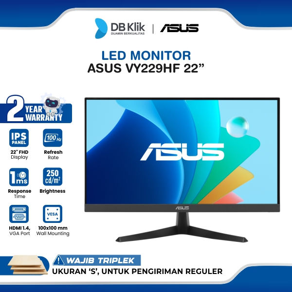 ASUS LED Monitor VY229HF 22" IPS FHD 100Hz 1ms Adaptive Sync HDMI VGA ...