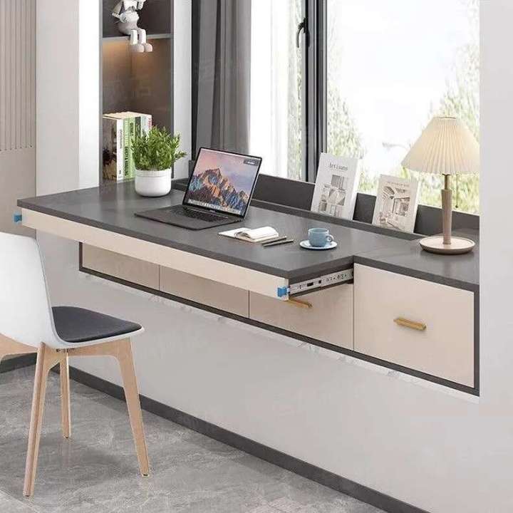 Bay Window Cabinet And Desk Integrated, Pull-out Countertop Table ...