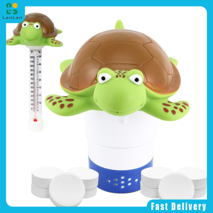 LanLan Turtle Chlorine Floater, Floating Pool Chlorine Dispenser For ...