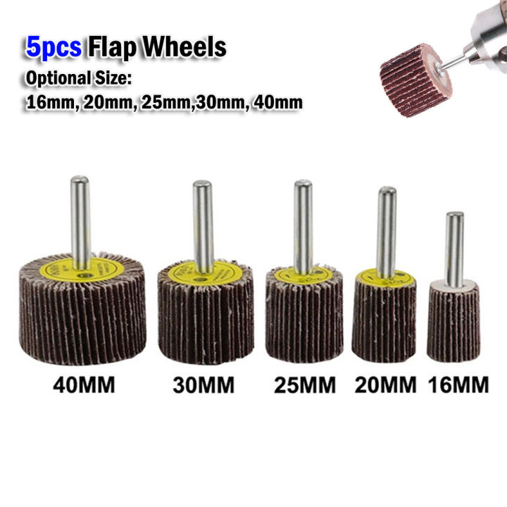 5pcs Grinding Wheel 16-40mm 80Grit Sanding Flap Wheel Disc Abrasive ...