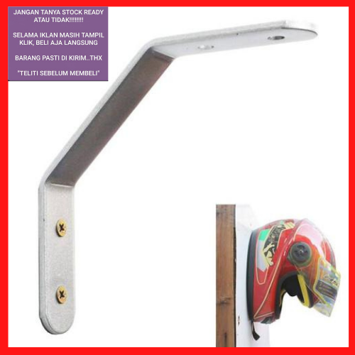 Kapstok Gantungan Helm Tempel Dinding Dengan Hook Cantolan Serbaguna / Rak Helm Motor Bahan Besi ...