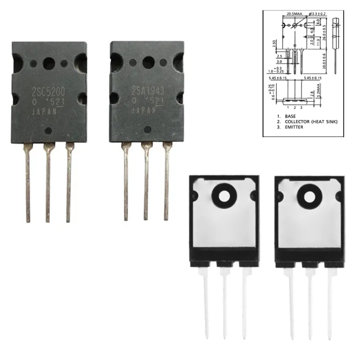 A1943 C5200 ทรานซิสเตอร์ 2SA1943 2SC5200 Power Transistor เครื่องขยาย ...