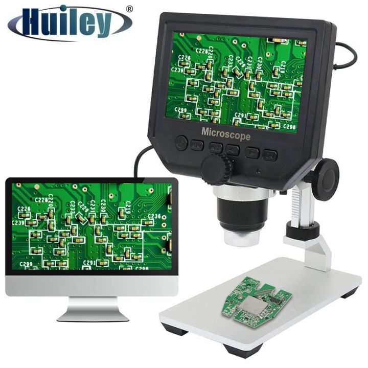 600x 3.6MP USB Digital Microscope with Aluminum Alloy Stand 4.3 Inches ...