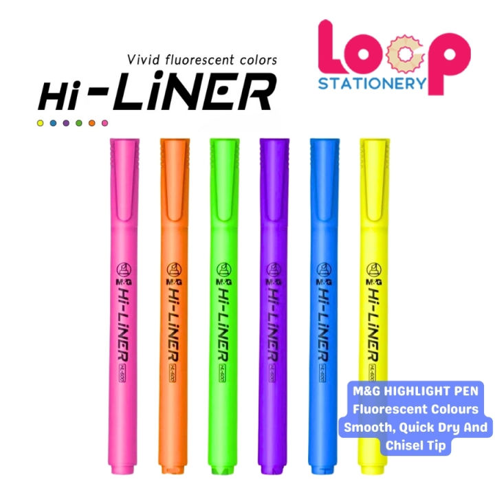 M&G Highlight Pen Hi-Liner Fluorescent Colours Chisel Tip | Lazada