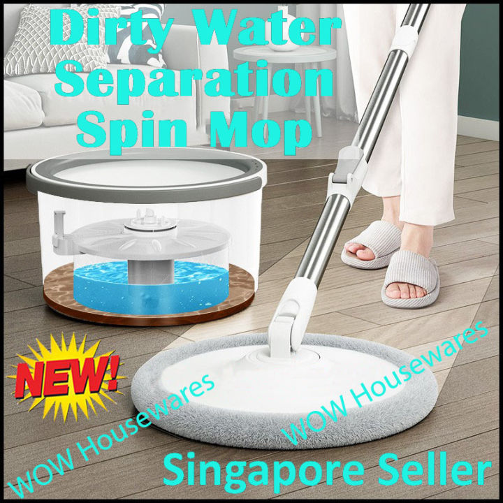 Separation Spin Mop Homely Magic Microfiber Spin Mop Clean & Dirty ...