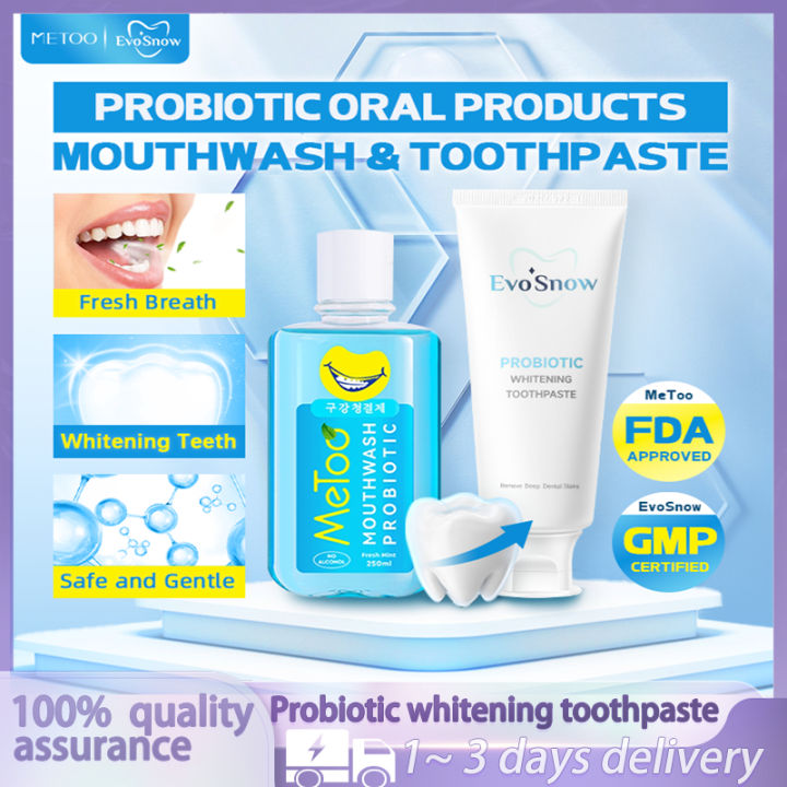 EvoSnow probioticWhiteningToothpaste baking soda toothpaste+MeToo ...