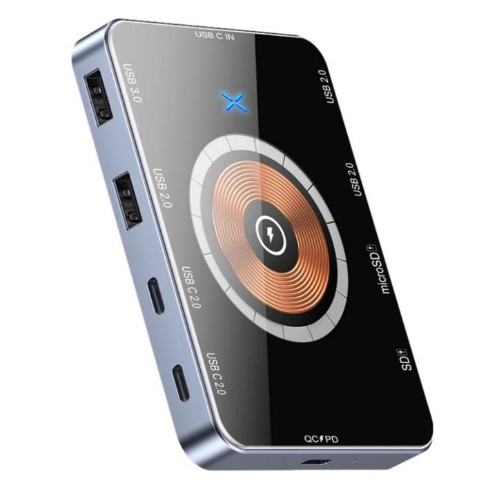 Docking Station 8 In 1 Type C Hub Multiport Adapter with Magnetic 15W ...