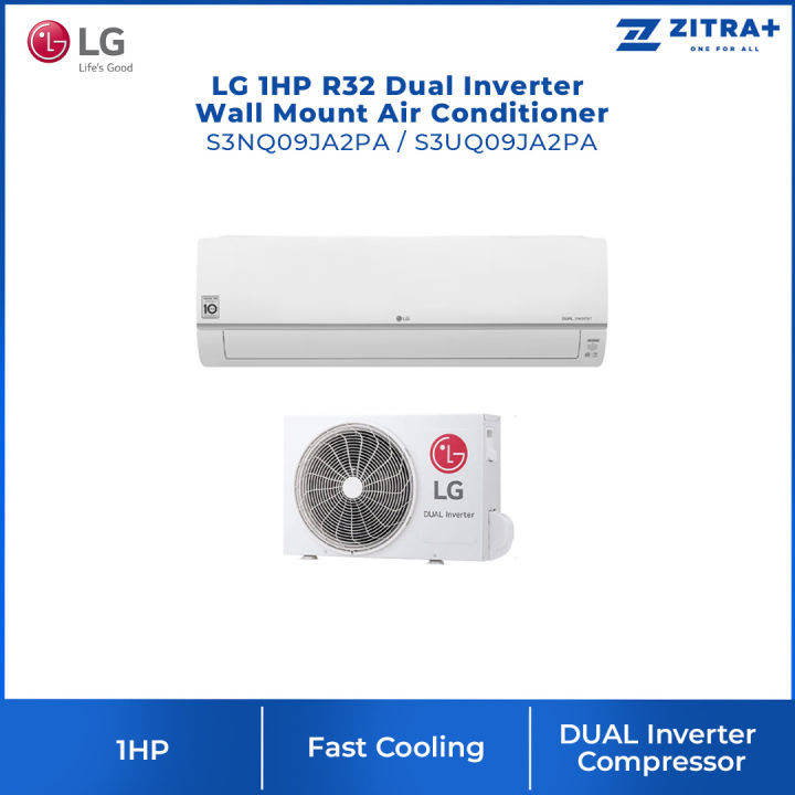 LG 1HP R32 Dual Inverter Wall Mount Air Conditioner S3NQ09JA2PA ...