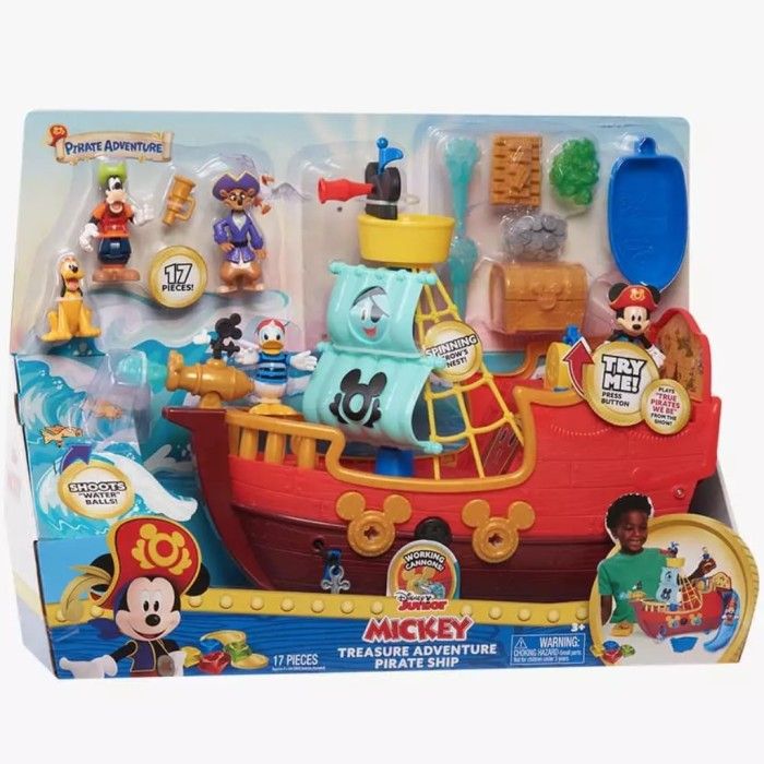 Disney Junior Mickey Mouse Pirate Ship Kapal Bajak Laut 5 Figure Suara ...