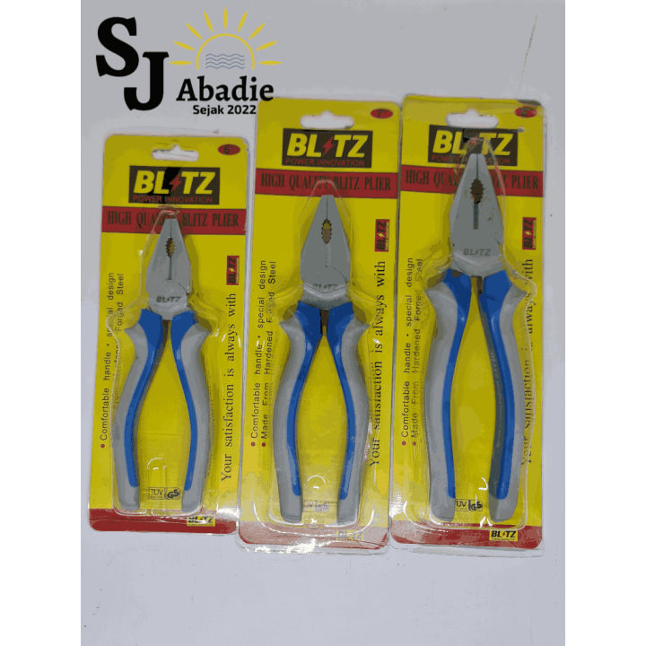 (1 PCS) Tang Penjepit Karet Tang Kombinasi Gagang Fiber Karet BLITZ ...