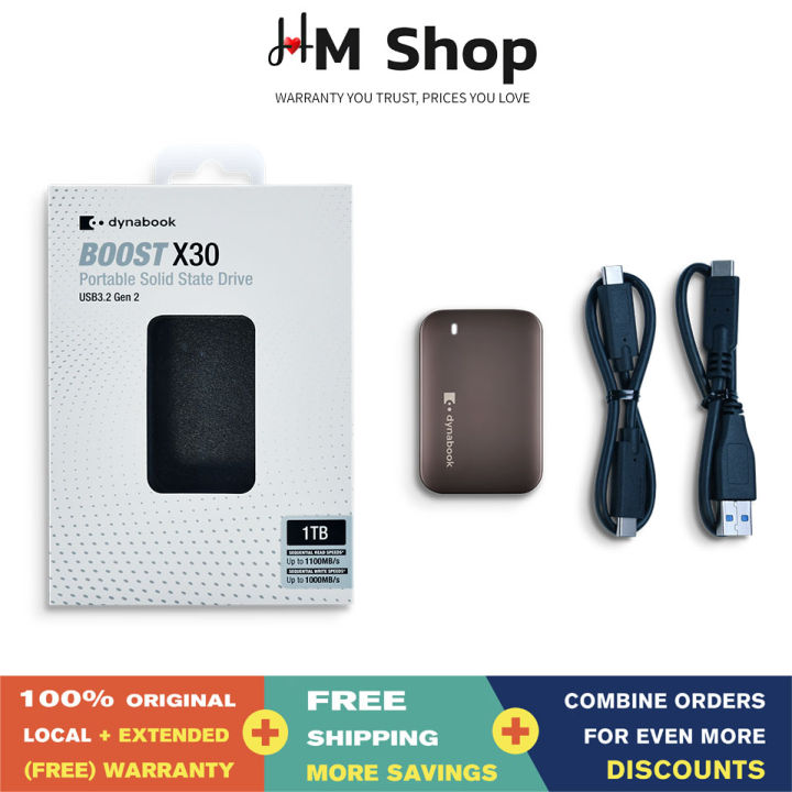 Dynabook Boost X30 Portable SSD Lightning speed USB3.2 Gen2 (1,100 MB/s ...