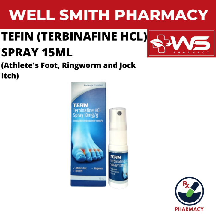 TEFIN (TERBINAFINE HCL) SPRAY 15ML (Athlete's Foot, Ringworm and Jock ...
