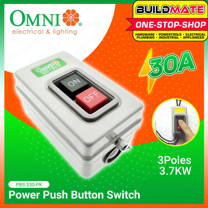 BUILDMATE Omni Power Push Button Switch 30A 3.7KW ON/OFF Switch Power ...