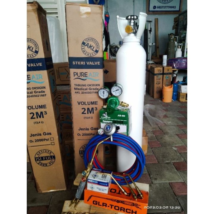 Paket komplit blender las + tabung oksigen 2m3 cocok untuk las karbit ...