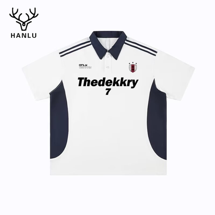 Hanlu เสื้อโปโลพิมพ์ตัวอักษรแบบลำลองแฟชั่นสำหรับเยาวชนสไตล์สตรีทแวร์ฤดู ...