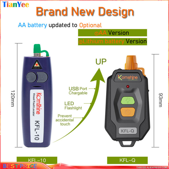 Komshine Kfl-10 Updated Kfl-Q Mini Handheld Visual Fault Locator Vfl ...
