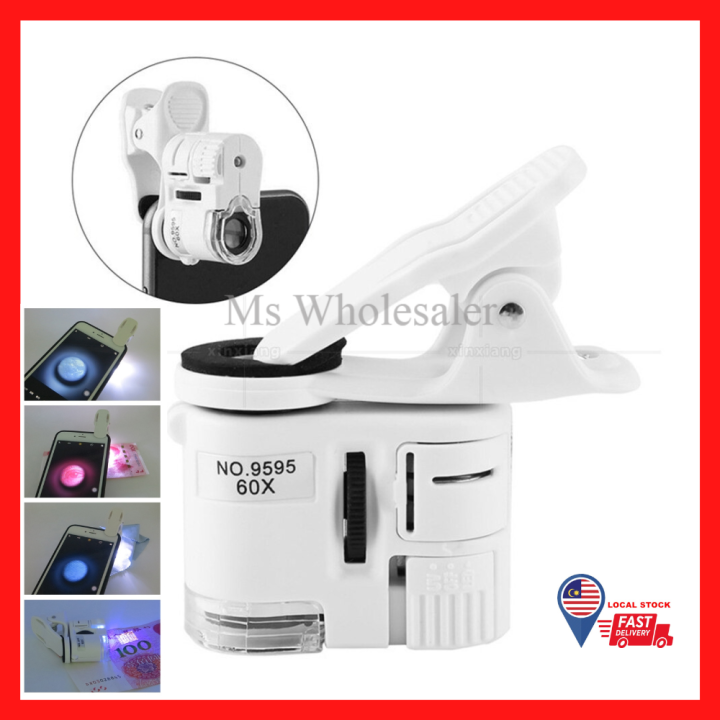LOCAL STOCK Universal Phone Camera Clip 60x Magnifier Microscope Macro ...