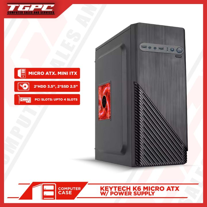 Keytech K6 Micro Atx Standard Case With Power Supply | Lazada PH