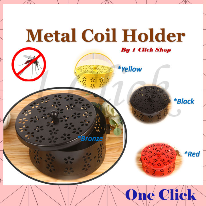 1ClickShop 4 Colours Metal Mosquito Coil Holder With Handle Fireproof ...