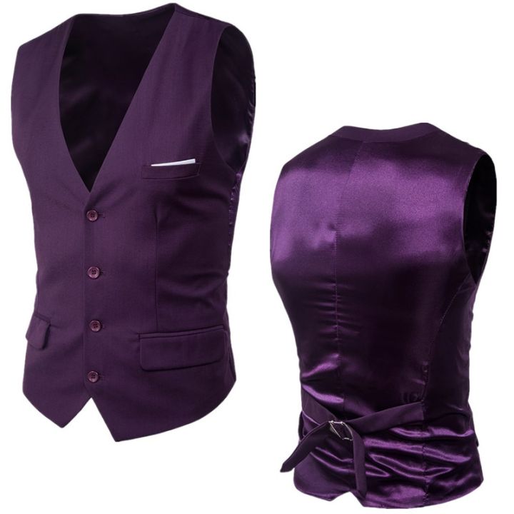 ＜920＞Purple Suit Vest Men 2024 Spring New Slim Fit Sleeveless Vest ...