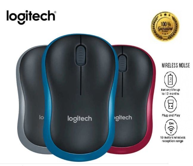 Original Logitech M185 Wireless Mouse For Home Office Power Saving ...