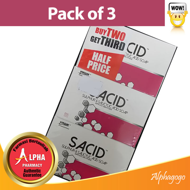 Sacid Sulphur & Salicylic Acid Soap Value Pack (3 X 100g) | Lazada