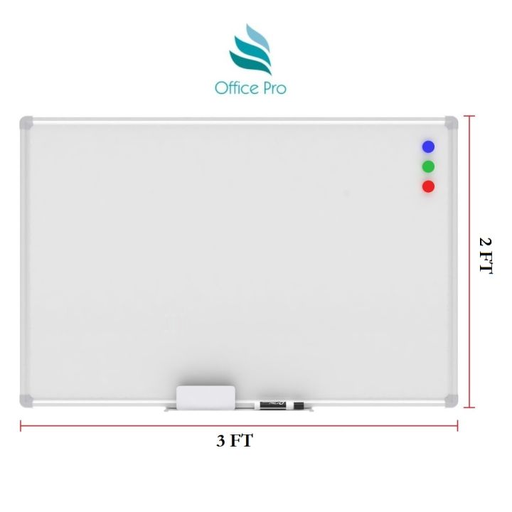 Whiteboard Magnetic Aluminum Frame Wall Mounted Type: 2FT x 3FT (24 ...