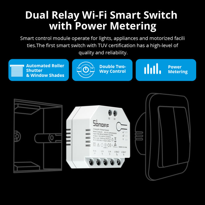 SONOFF DUALR3 / DUALR3 Lite WiFi Smart Dual Relay Switch Two Way Smart ...