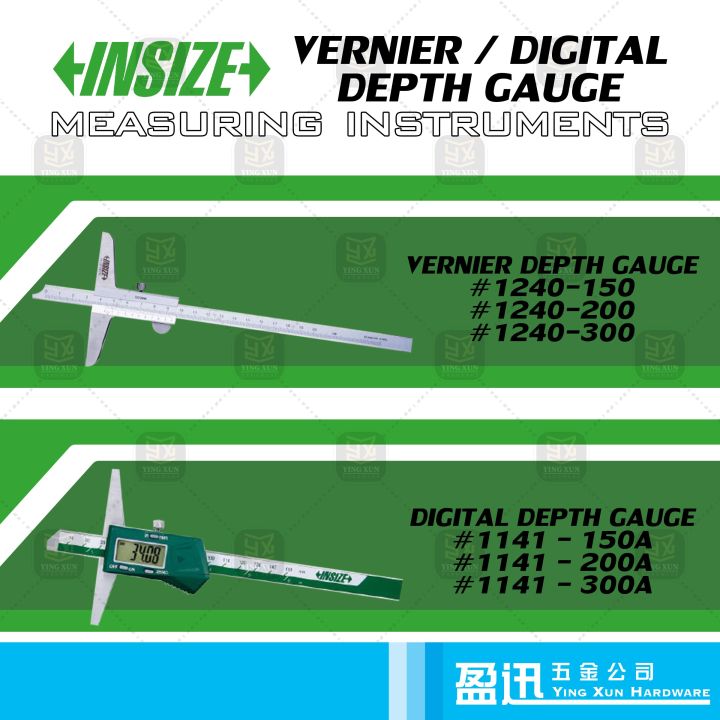 Insize Digital Vernier Depth Gauge #1240 #1141 - 150 / 200 / 300mm | Lazada