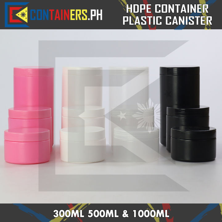 CONTAINERS.PH HDPE Plastic Container Canister Black White Pink and Transparent Canister 1000ml ...