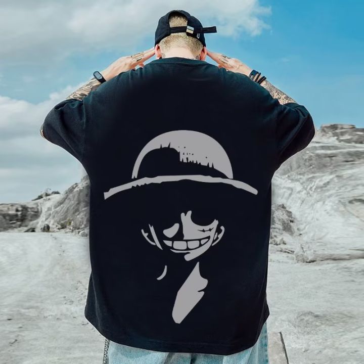 (S-8XL) เสื้อยืดผู้ชายสไตล์ฮ่องกงฤดูร้อน MODE Korea แขนสั้นแบรนด์ Ins หลวมพลัสไซส์เสื้อท่อนล่าง ...