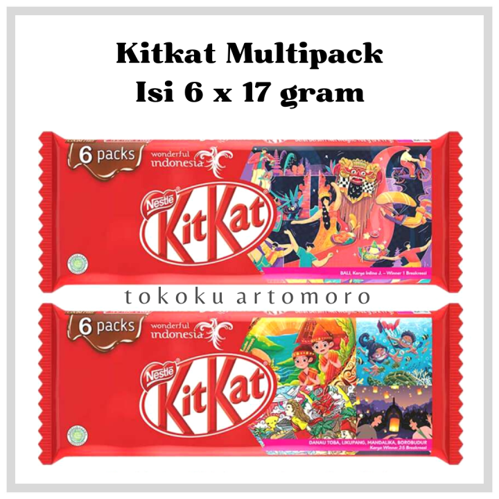 Kitkat Coklat Wafer Kemasan Multipack 6x17 gram - Perpaduan Coklat Susu ...