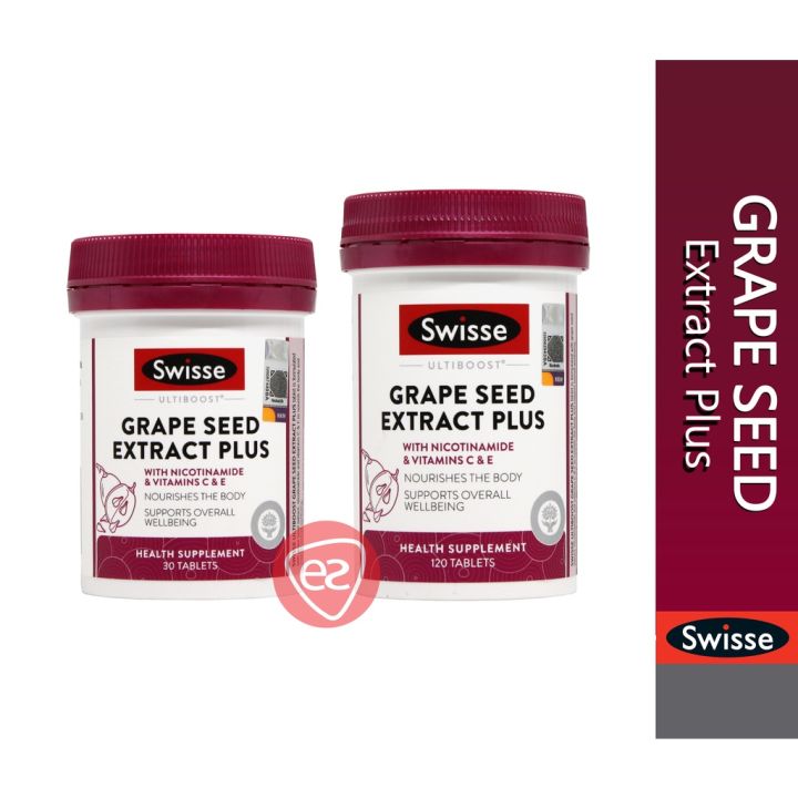 ♩SWISSE ULTIBOOST GRAPE SEED EXTRACT PLUS WITH NICOTINAMIDE VITAMIN C E TABLET ( 30S 120S ...