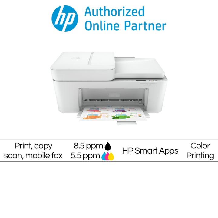 HP Deskjet Ink Advantage 4175 White 3 in 1 ADF Wireless Printer 4WS37B ...