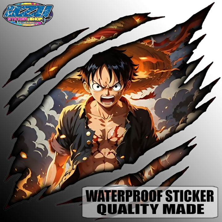 Luffy A -Scratch Design Sticker for Car, MC, Thumbler etc. Waterproof ...