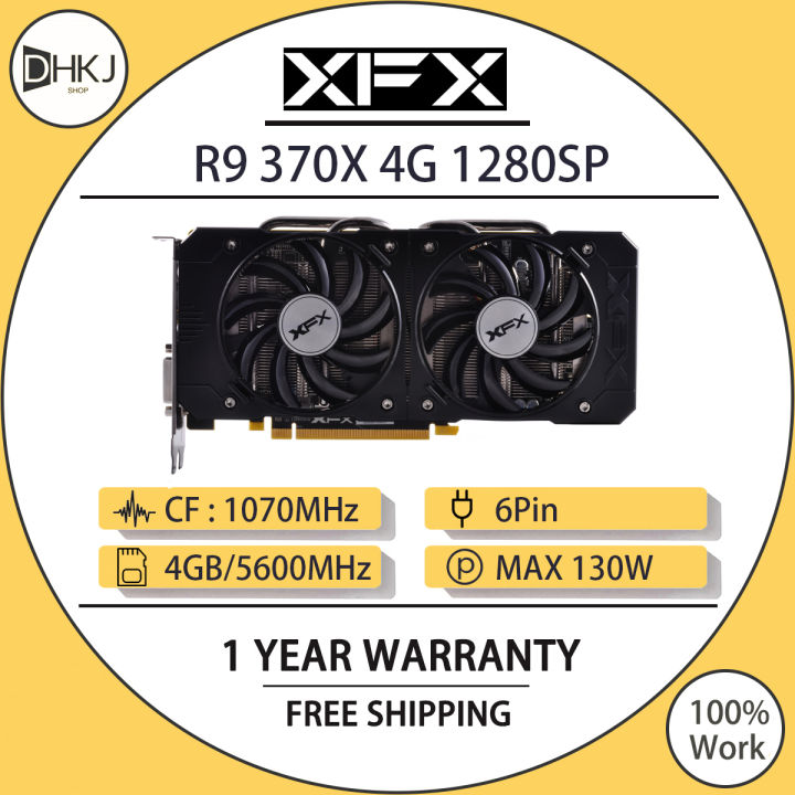 USED XFX R9 370X 4GB graphics card AMD radeon R7 R9 370x 4GB Desktop PC PCI-E graphics game map ...