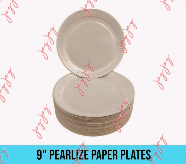 Pearlize l 9" Paper Plates l Laminated l 25 -100-Pieces l Disposable l ...