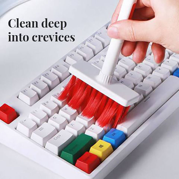 แปรงทำความสะอาดคีย์บอร์ด keyboard cleaning 5-in-1 ดีไซน์แบบสามแถวที่มี ...