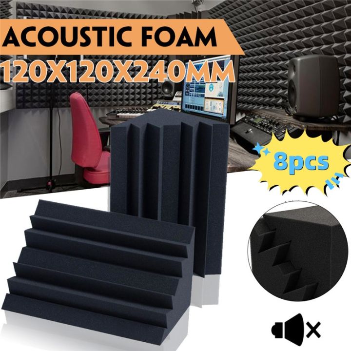 【Geepro】(12x12x24cm) 8pcs Sound Proofing Foam Wall Acoustic Foam Bass ...
