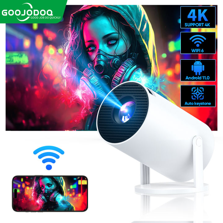 GOJODOQ Projector Android 11.0 50000hours lifetime Dual WiFi6 Bluetooth ...