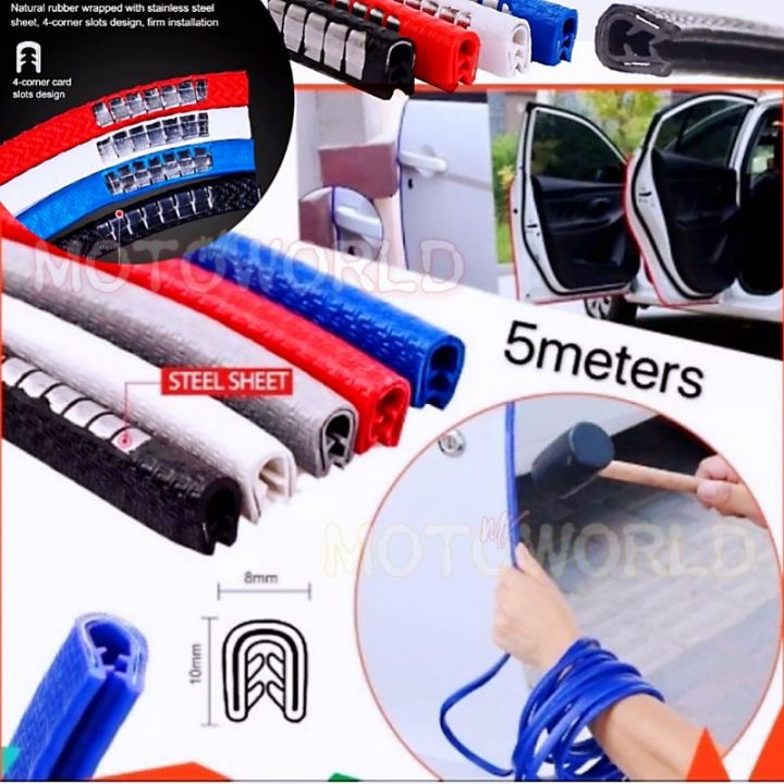 5Meters Car Door Edge Protector Strip Trim U Shape Guard Seal Rubber ...