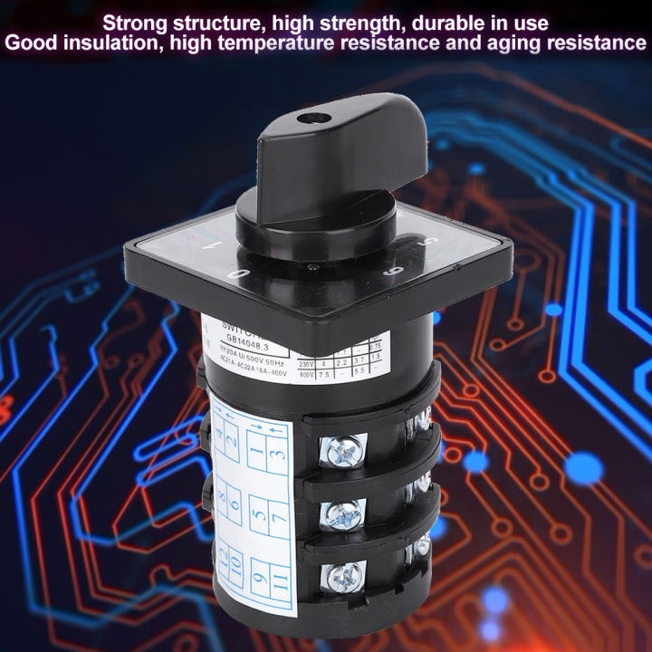 Changeover Switch 500V 20A 7-Position 12 Terminals Locking Type 0-1-2-3 ...