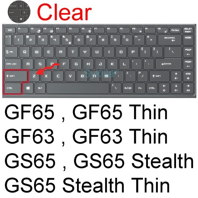 Keyboard Cover for MSI GF65 Thin GF63 GF75 Thin GF72 GF72VR GF62 GF62VR ...